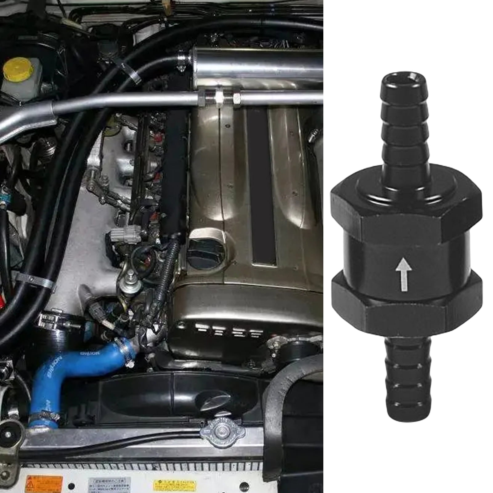 Bobasndm 6/8/10/12mm Car Modified Aluminum Fuel Line Check Valve One ...