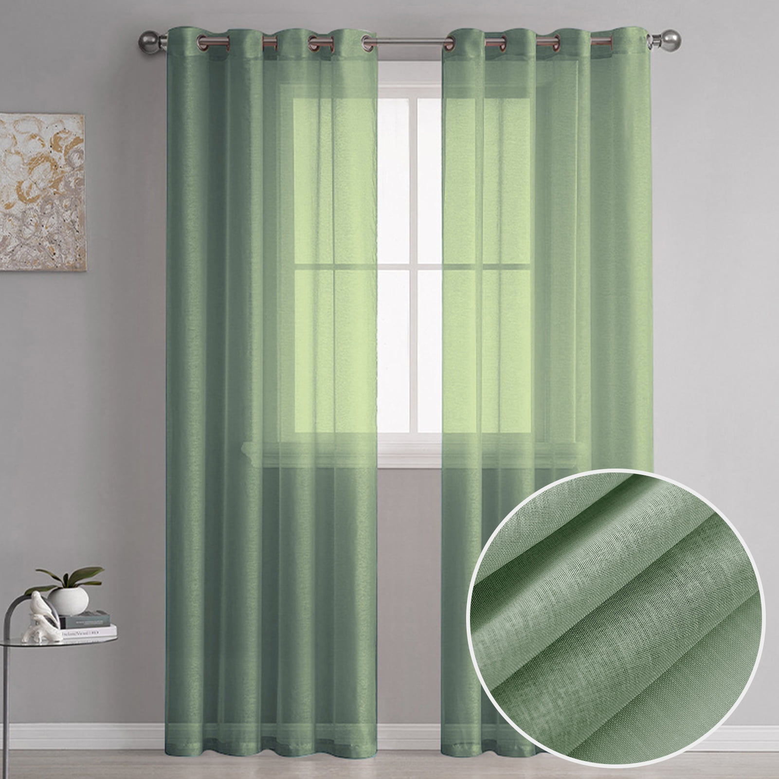 Bobasndm Curtains Panels 98 Inch Length for Back Tab Semi Sheer, Linen ...