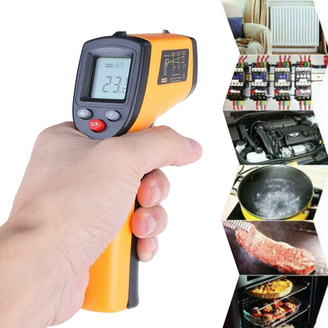 Bobasndm LCD Laser Digital Infrared Thermometer Handheld Temperature ...