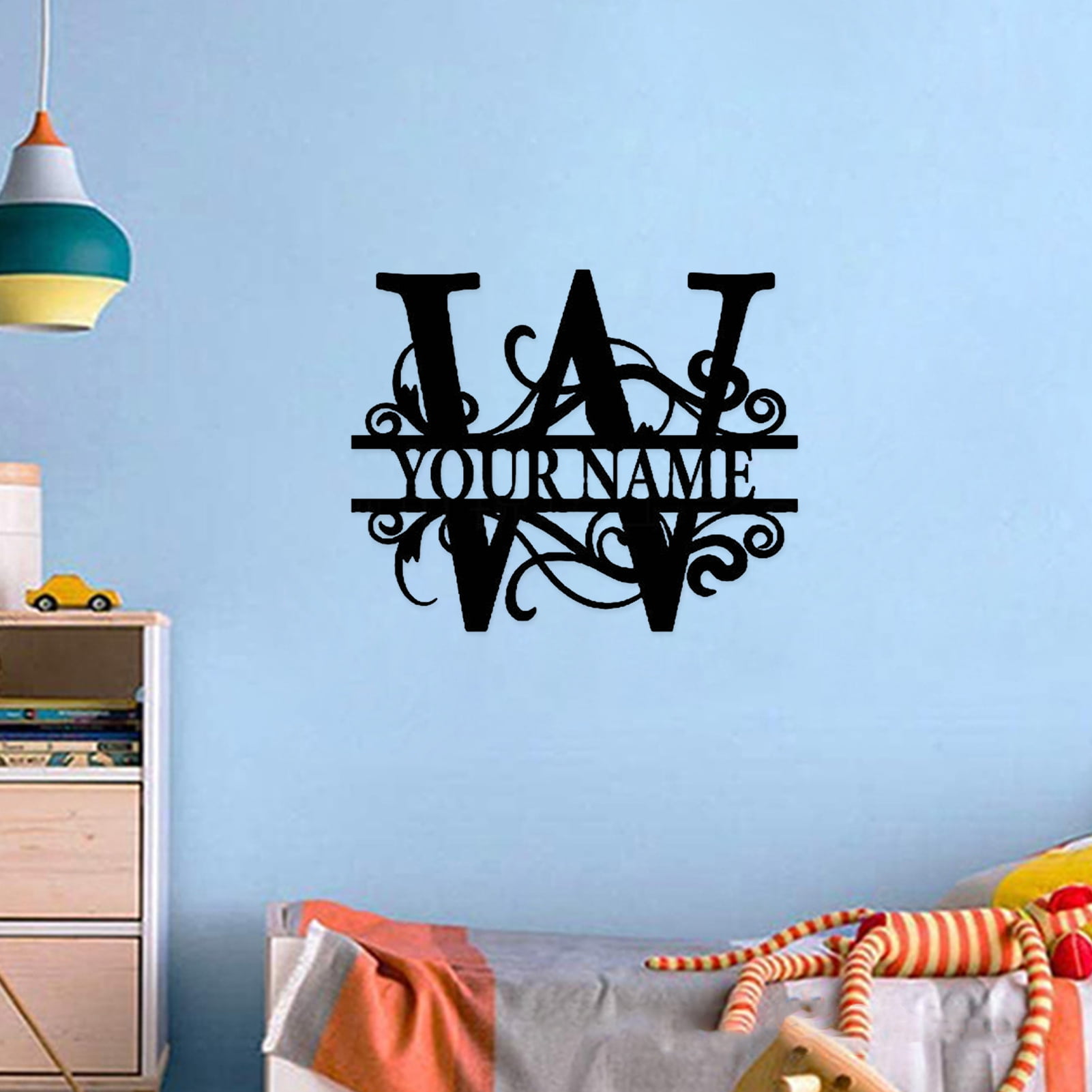 Bobasndm Last Name Sign I Split Letter Monogram Wall Decor I Metal Wall ...