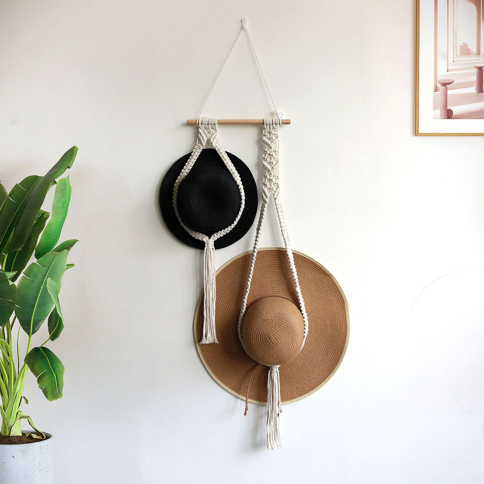 Bobasndm Macrame Hat Hangers Hat Holder for Wall Bohemian Women Hat ...