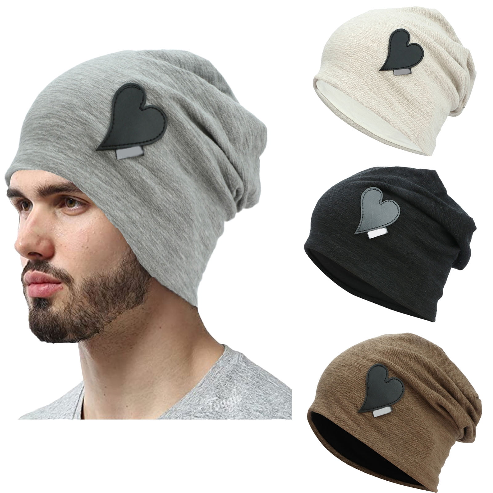 Bobasndm Mens Baggy Slouch Beanie Skull Cap Hat,Winter Warm Knitting ...