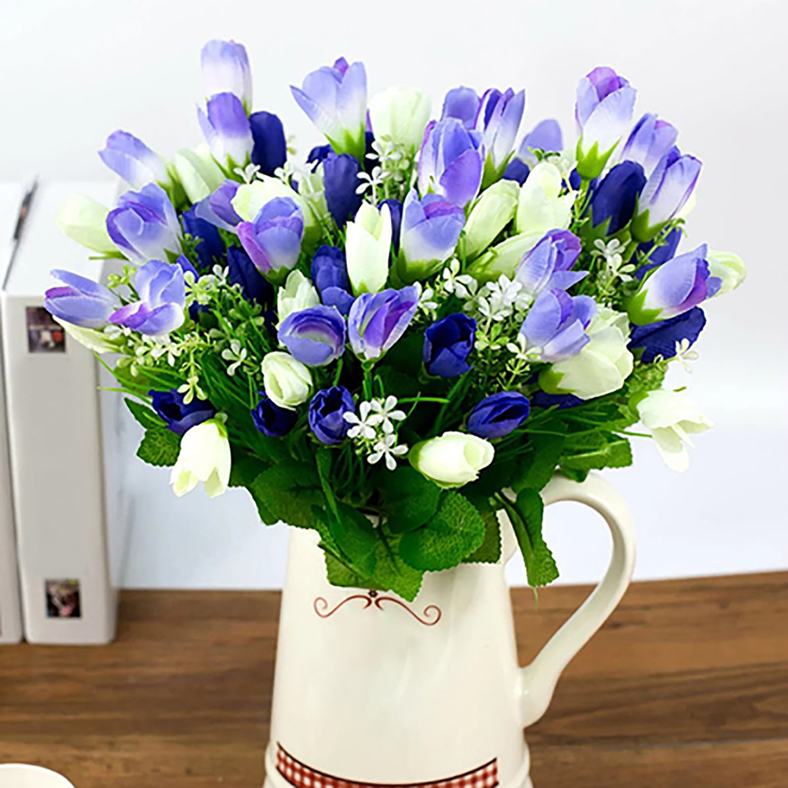 Bobasndm Multicolor Tulips Artificial Flowers Faux Tulip StemsTulips ...