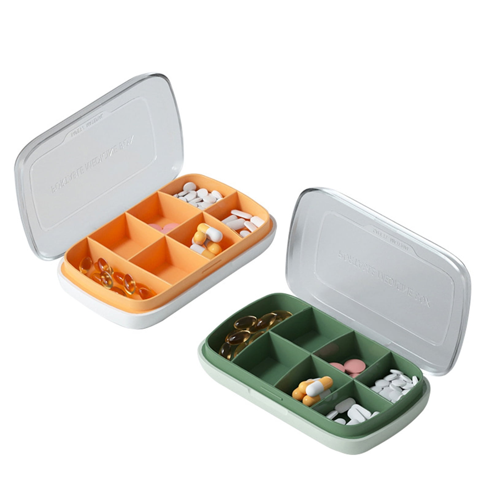 Bobasndm Pill Organizer Travel Pill Box Portable 7 Days Weekly Storage ...