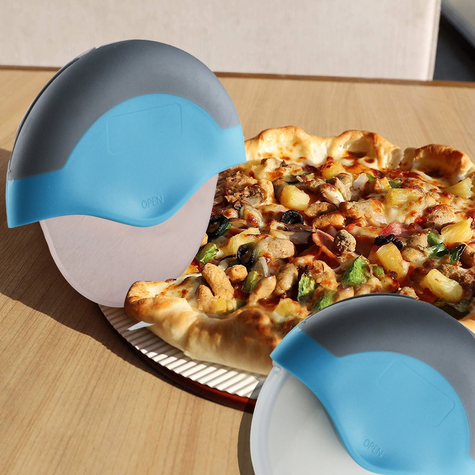 Bobasndm Pizza Cutter Wheel - Pizza Slicer with Protective Blade Guard ...