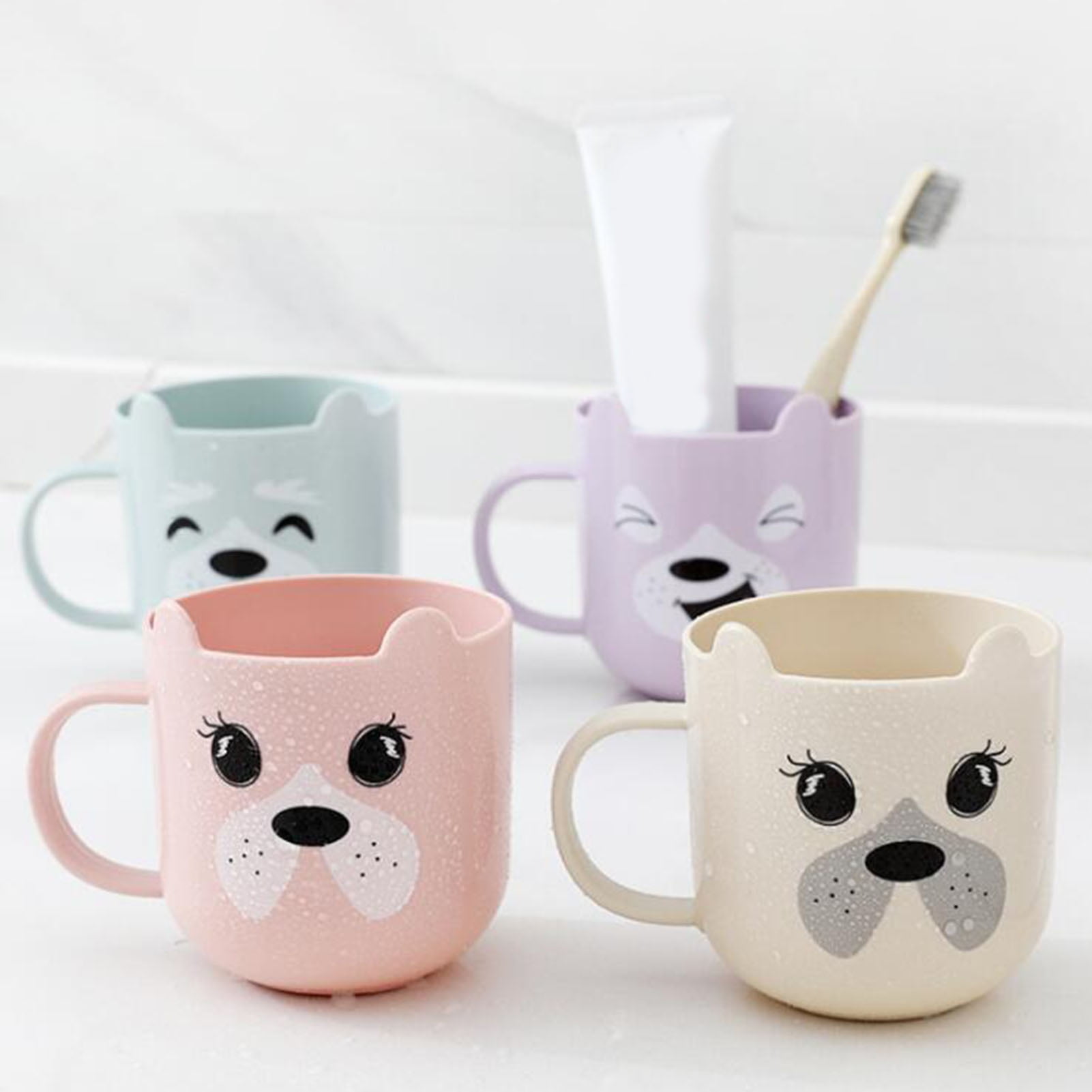Bobasndm Unbreakable Toothbrush Cups for Bathroom,Cartoon Animal ...