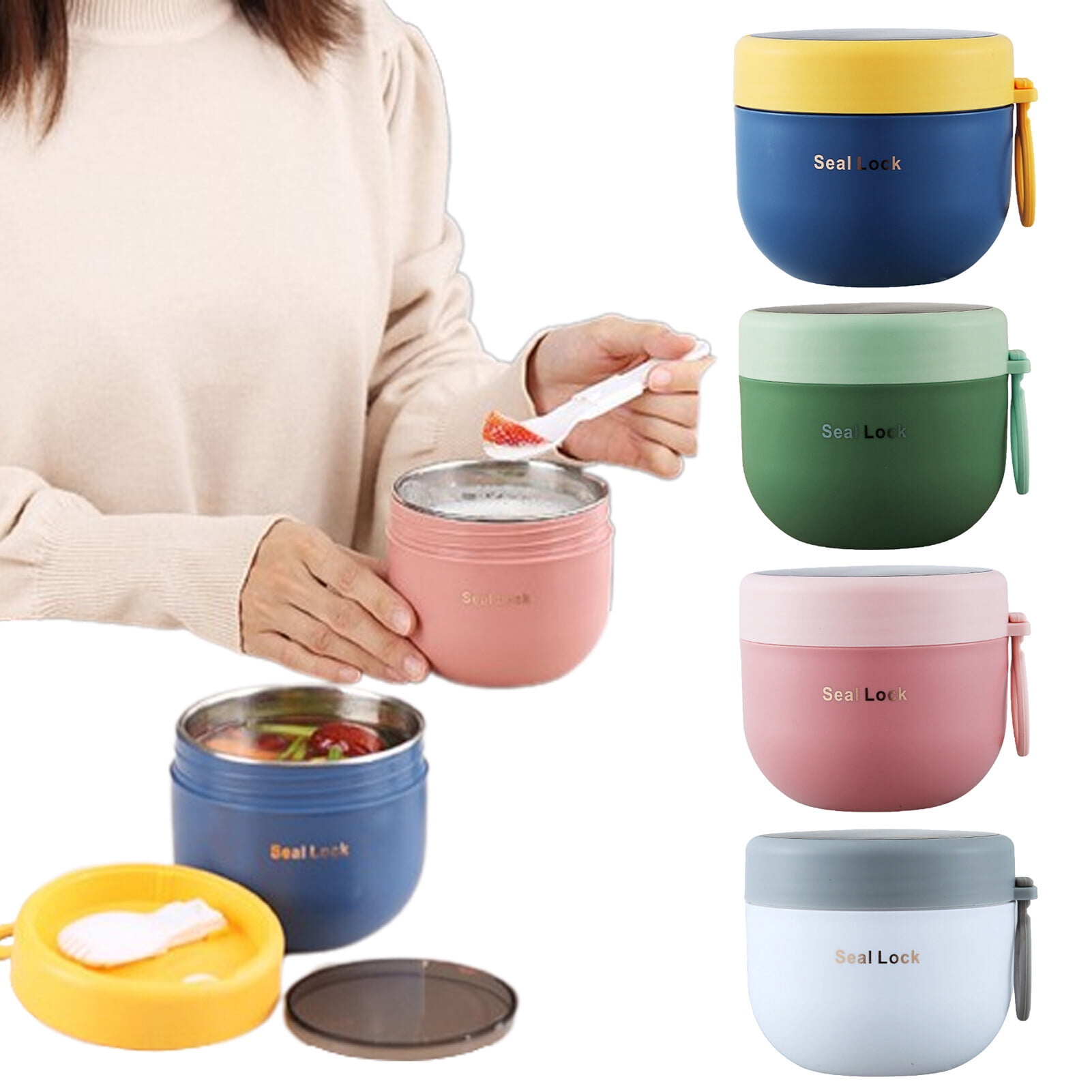 BOBASNDM Vacuum Insulated Food Jar for Kids, Stainless Steel Thermos ...