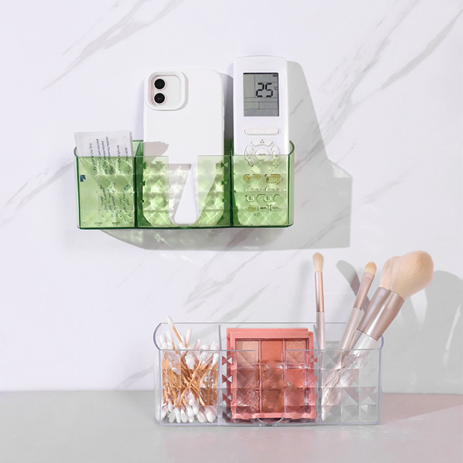 Bobasndm Wall Mounted Acrylic Remote Control Holder Set, Self Adhesive ...