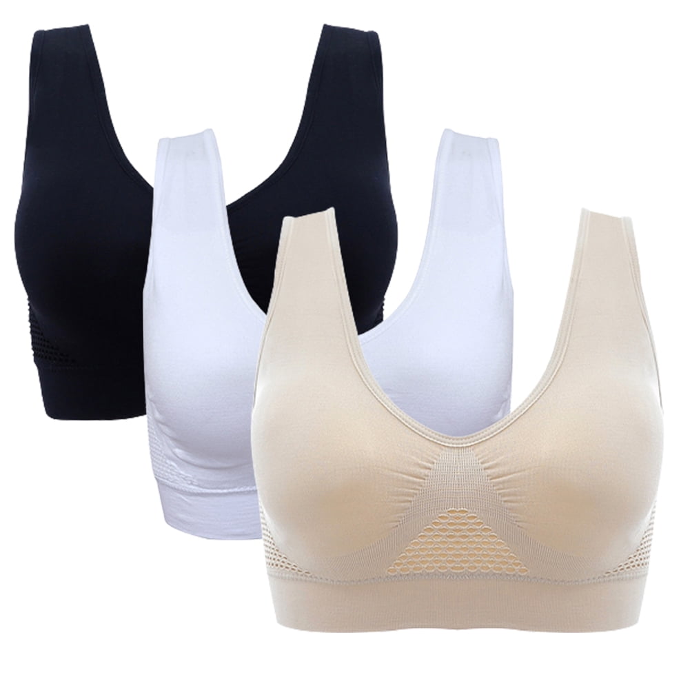 Bobasndm Women's 3 Pack Seamless Yoga Sports Bras with Chest Pad,Vest ...