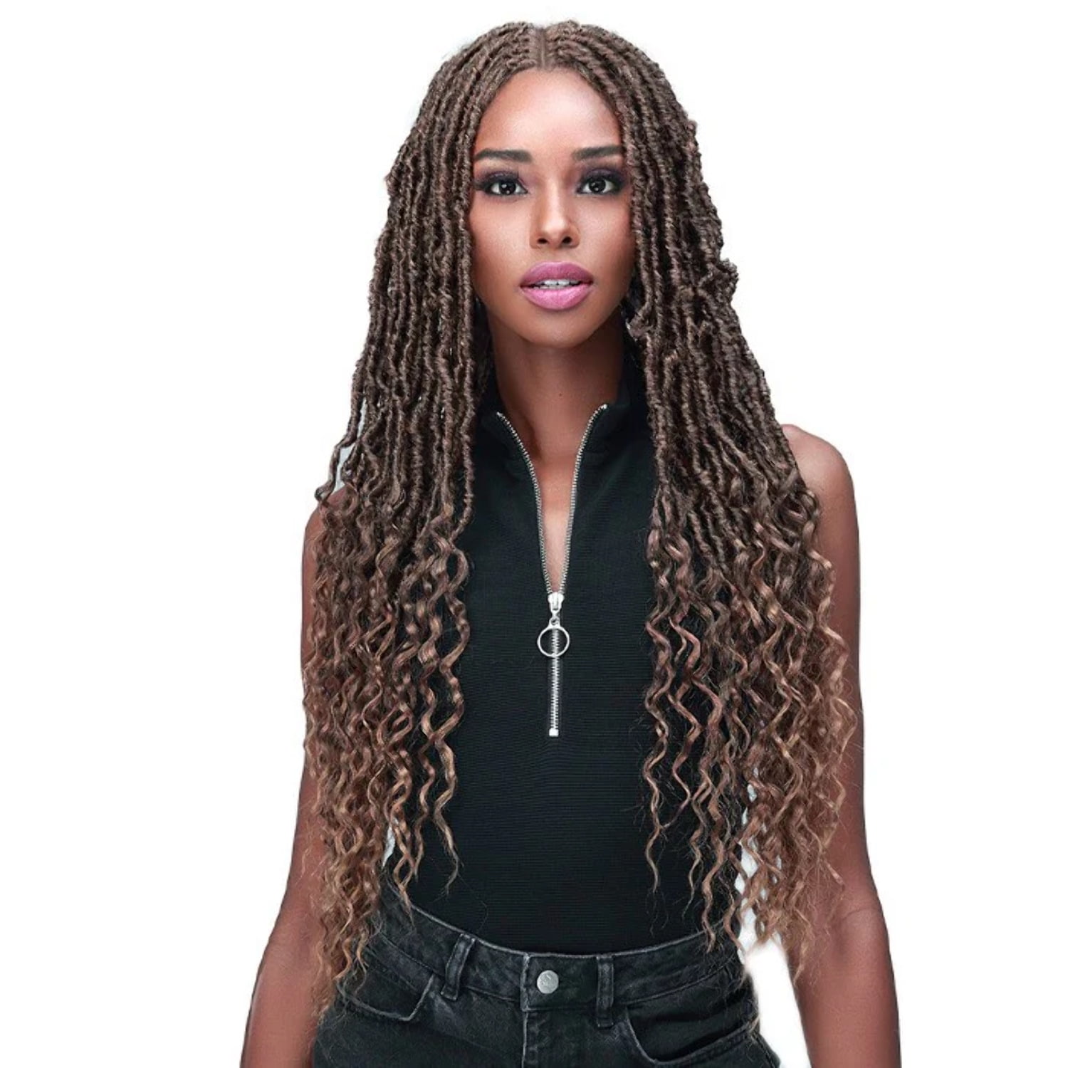 Bobbi Boss Boss Lace Natural Style Nu Locs French Tips Wig - Walmart.com
