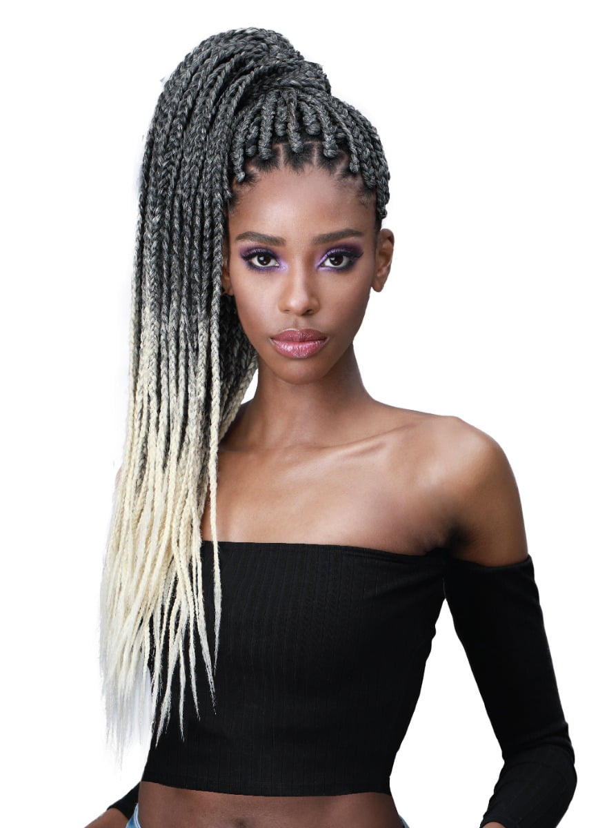 3X Jumbo Braid Feathertip By Bobbi Boss / 1B - Off Black / 54 INCH ...