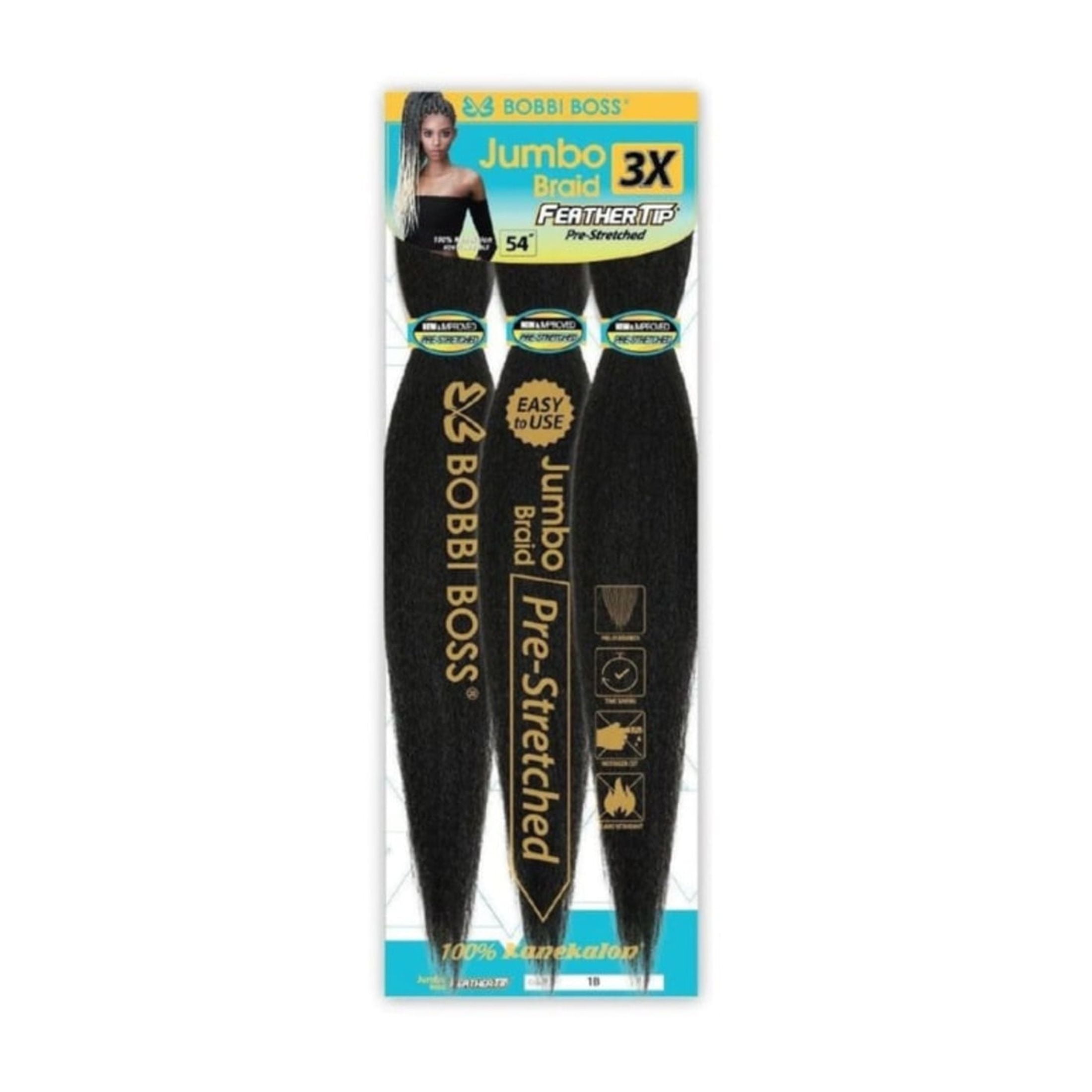 Bobbi Boss Jumbo Braid Pre-Stretched Feather Tip 54" 3X - Walmart ...