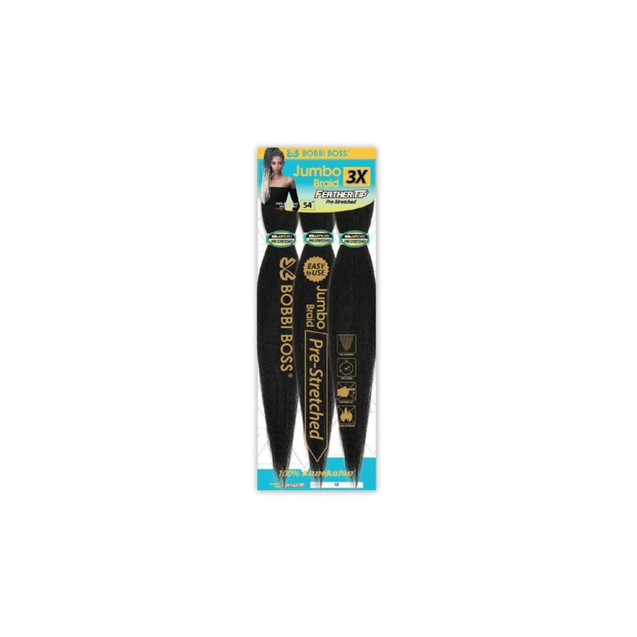 Bobbi Boss Jumbo Braid Pre-Stretched Feather Tip 54" 3X - Walmart.com