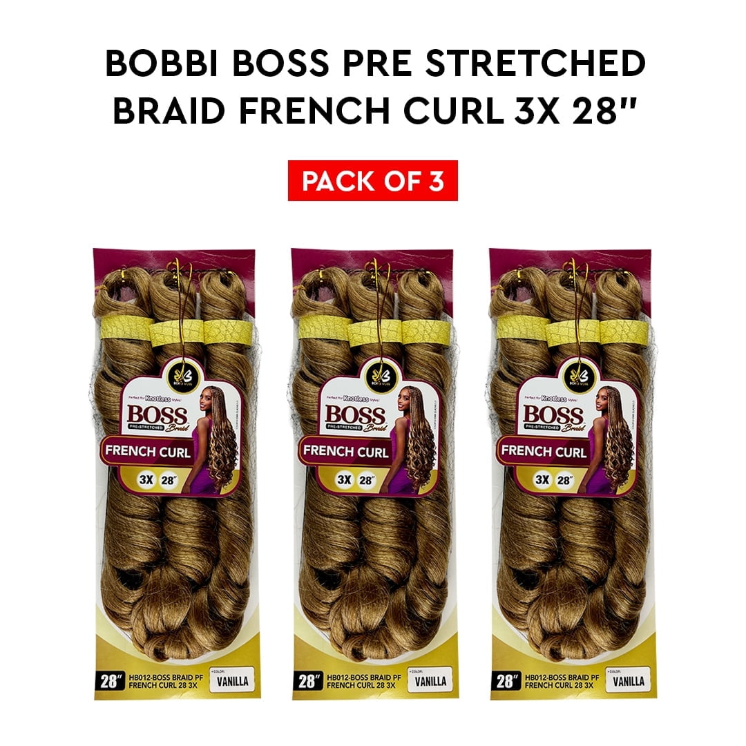 Bobbi Boss Jumbo Braid Pre-Stretched French Curl 3x 28" ( T1B/27 Off ...