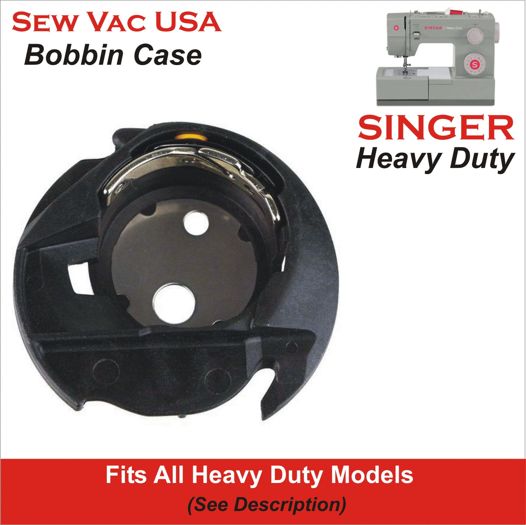 Sewvacusa Bobbin Case, Compatible with Singer Heavy Duty Models 4111 ...
