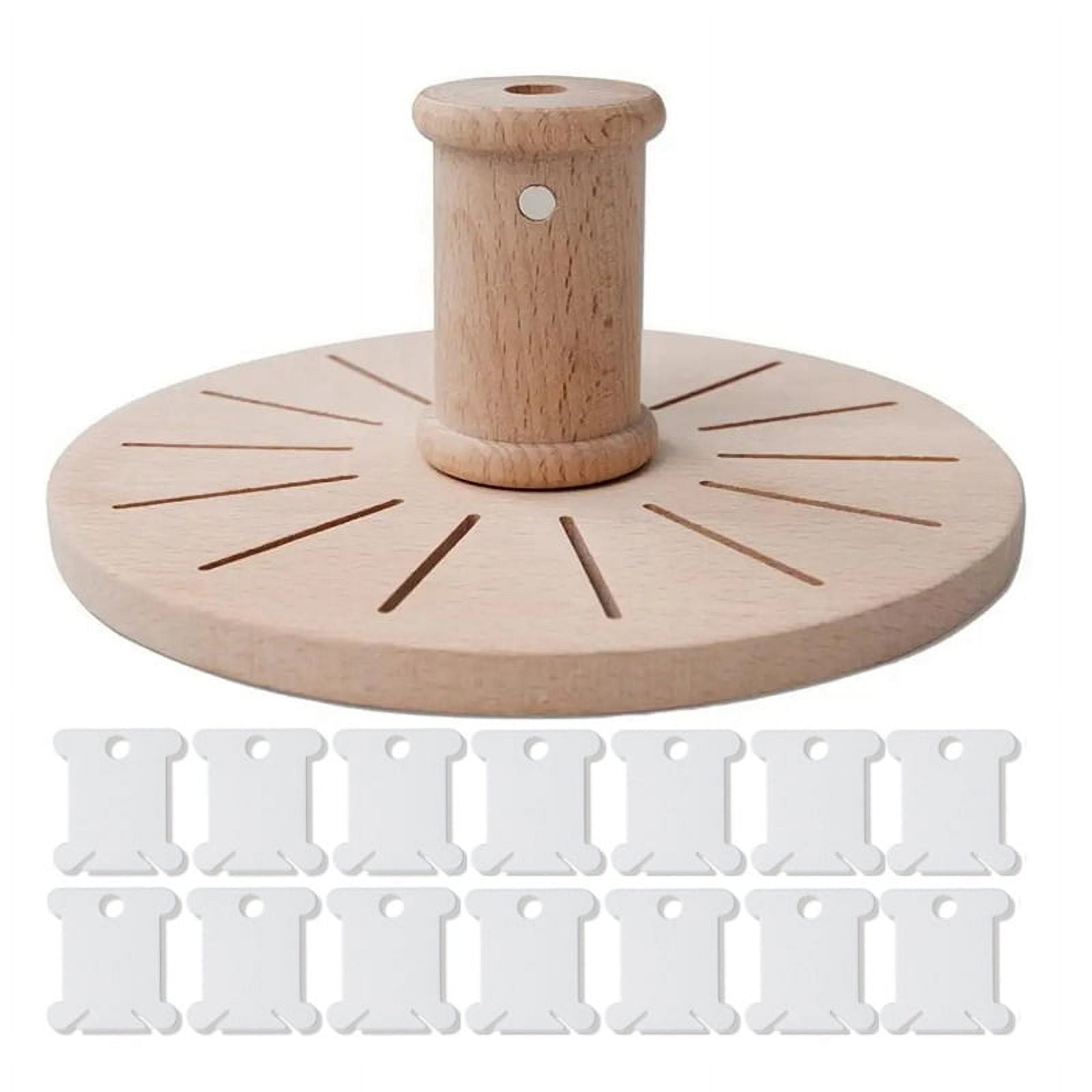 Bobbin Rack for Embroidery Round Wooden Floss Bobbin Holder Beech ...