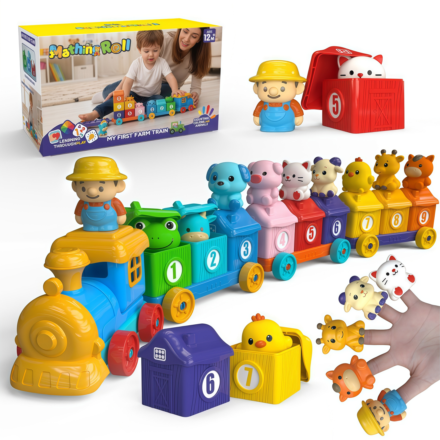 Bobby.Duck Toddler Learning Toys for 2-4 Year Old, Montessori Counting ...