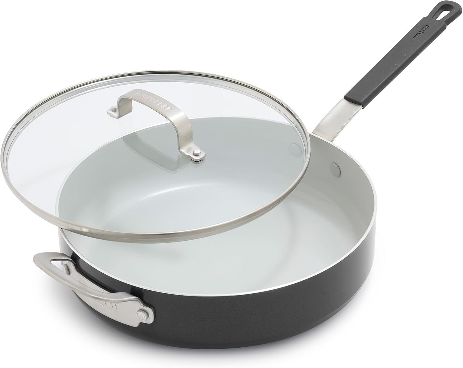 Bobby Flay 4.5QT Saut Pan with Glass Lid, Professional Grade Aluminum ...