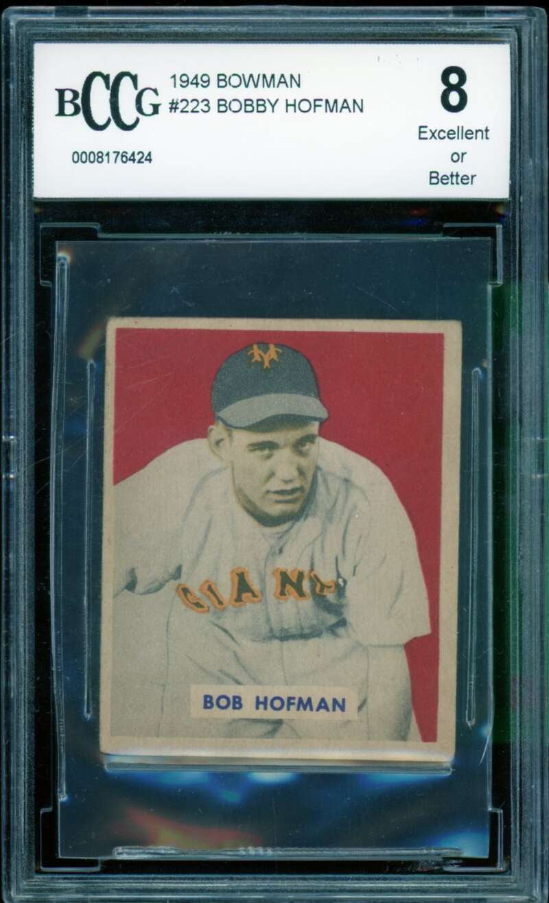 Bobby Hofman Card 1949 Bowman #223 BGS BCCG 8 - Walmart.com