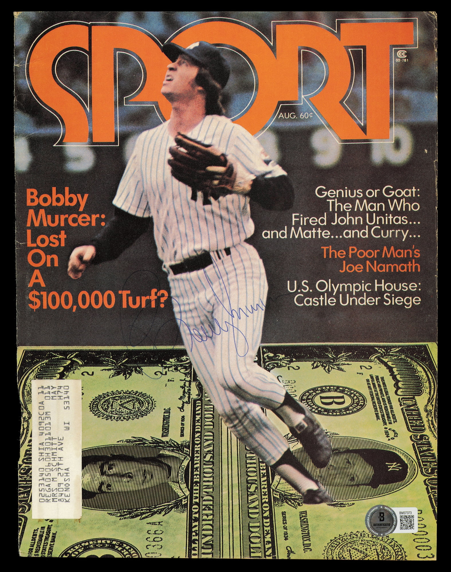 Bobby Murcer Autographed Sport Magazine Cover New York Yankees Beckett ...