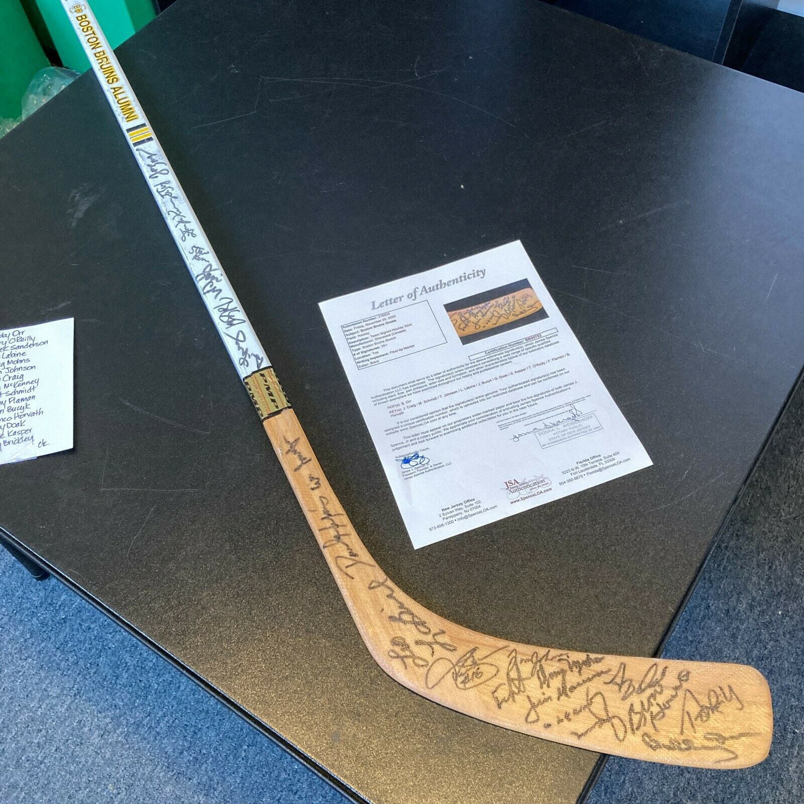 Bobby Orr Boston Bruins Legends Multi Signed Hockey Stick 30 Sigs JSA ...
