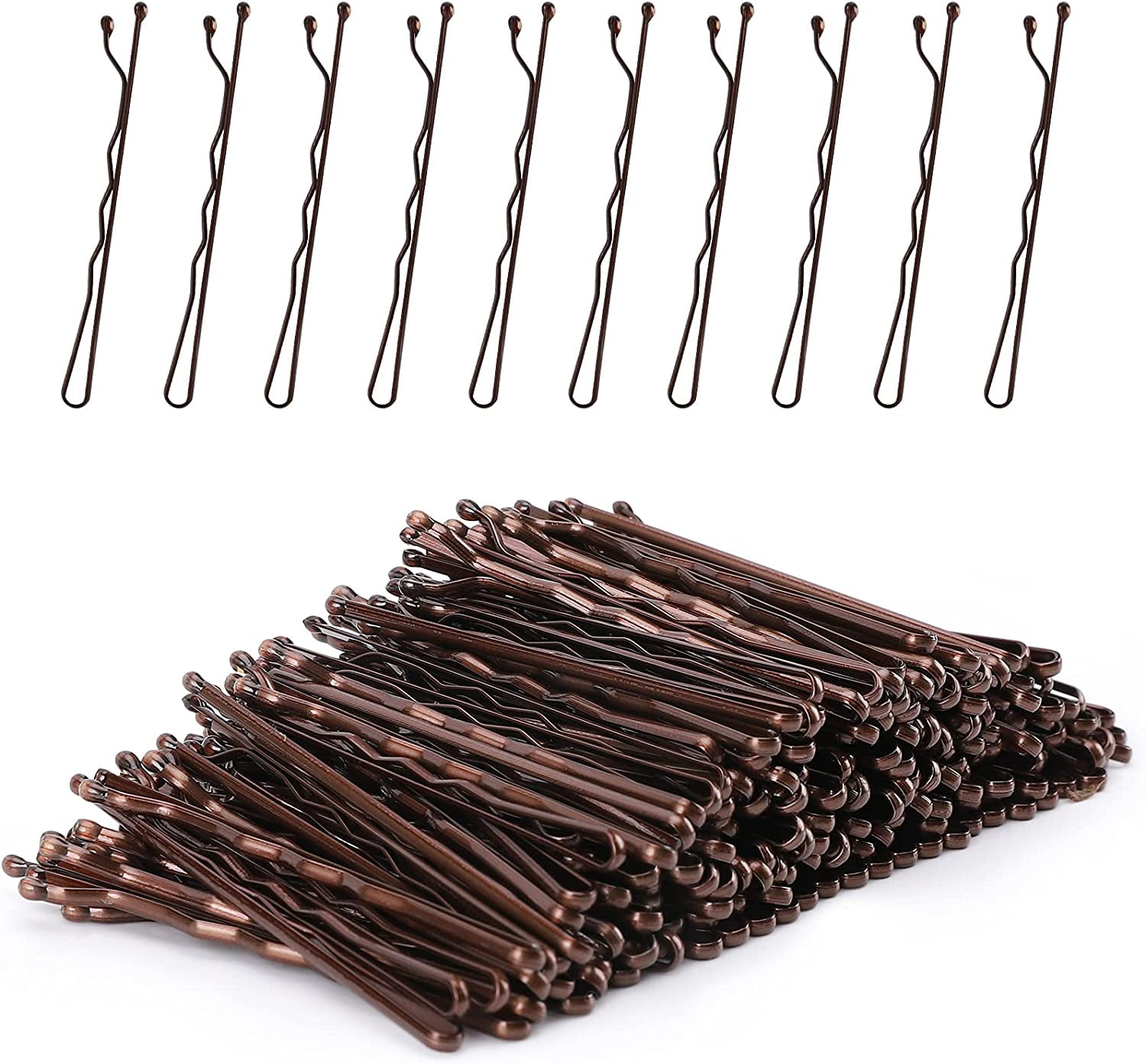 Bobby Pins, 200Count Brown Hair Pins Hairpins with Box for Women Lady ...