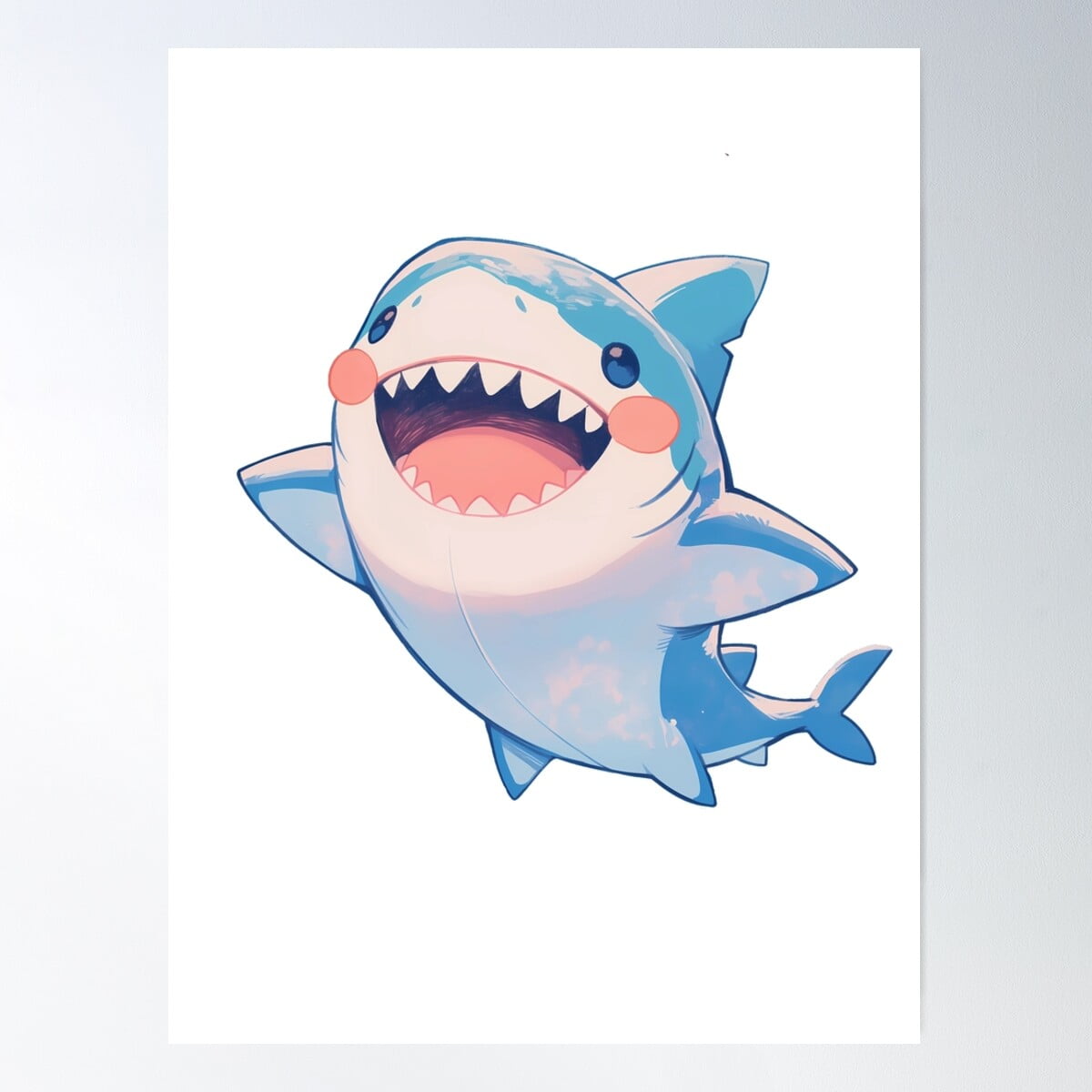 Bobby The Shark Poster Wall Art, Modern Wall Decor For Living Room ...