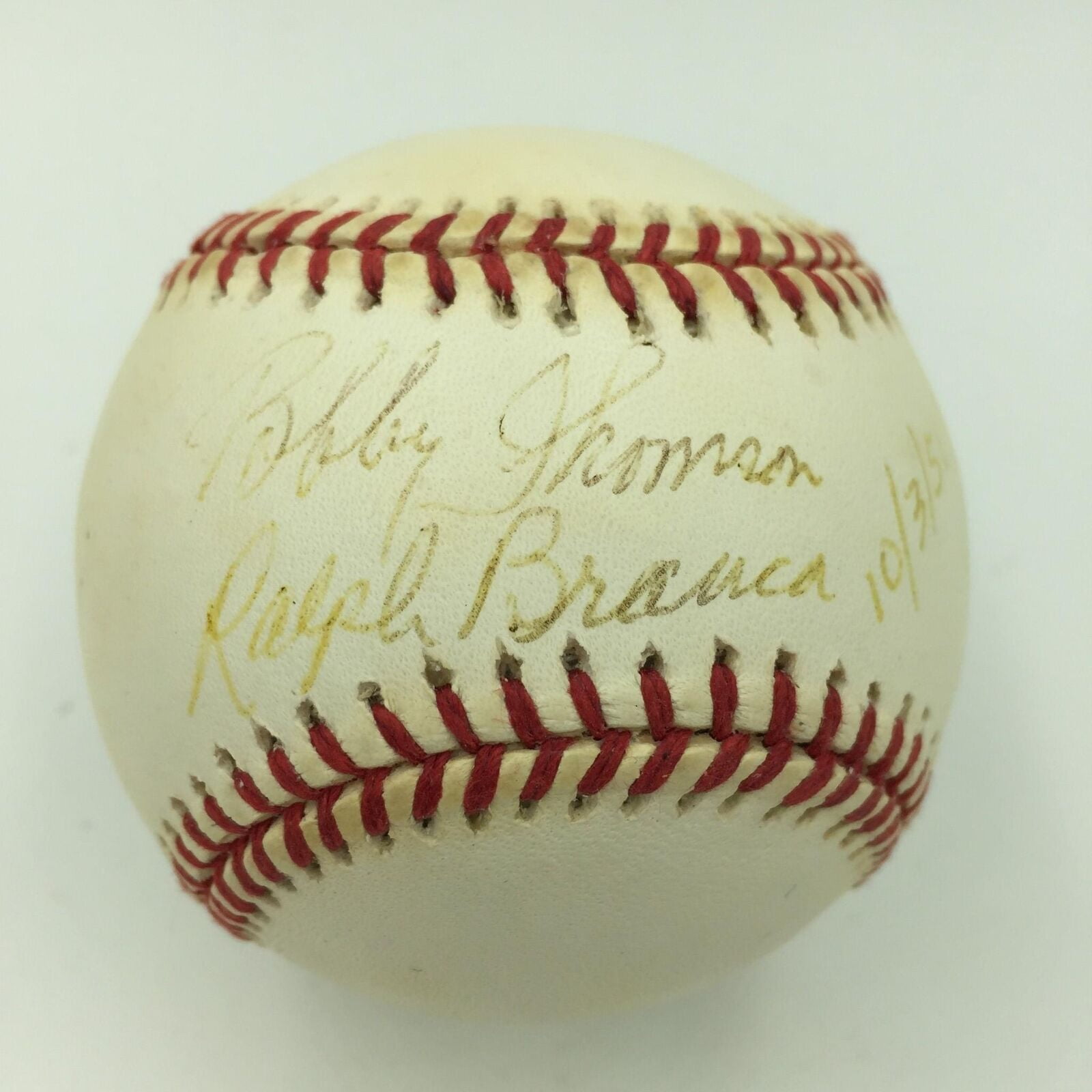 Bobby Thomson Ralph Branca Shot Heard 'Round The World Signed Baseball ...