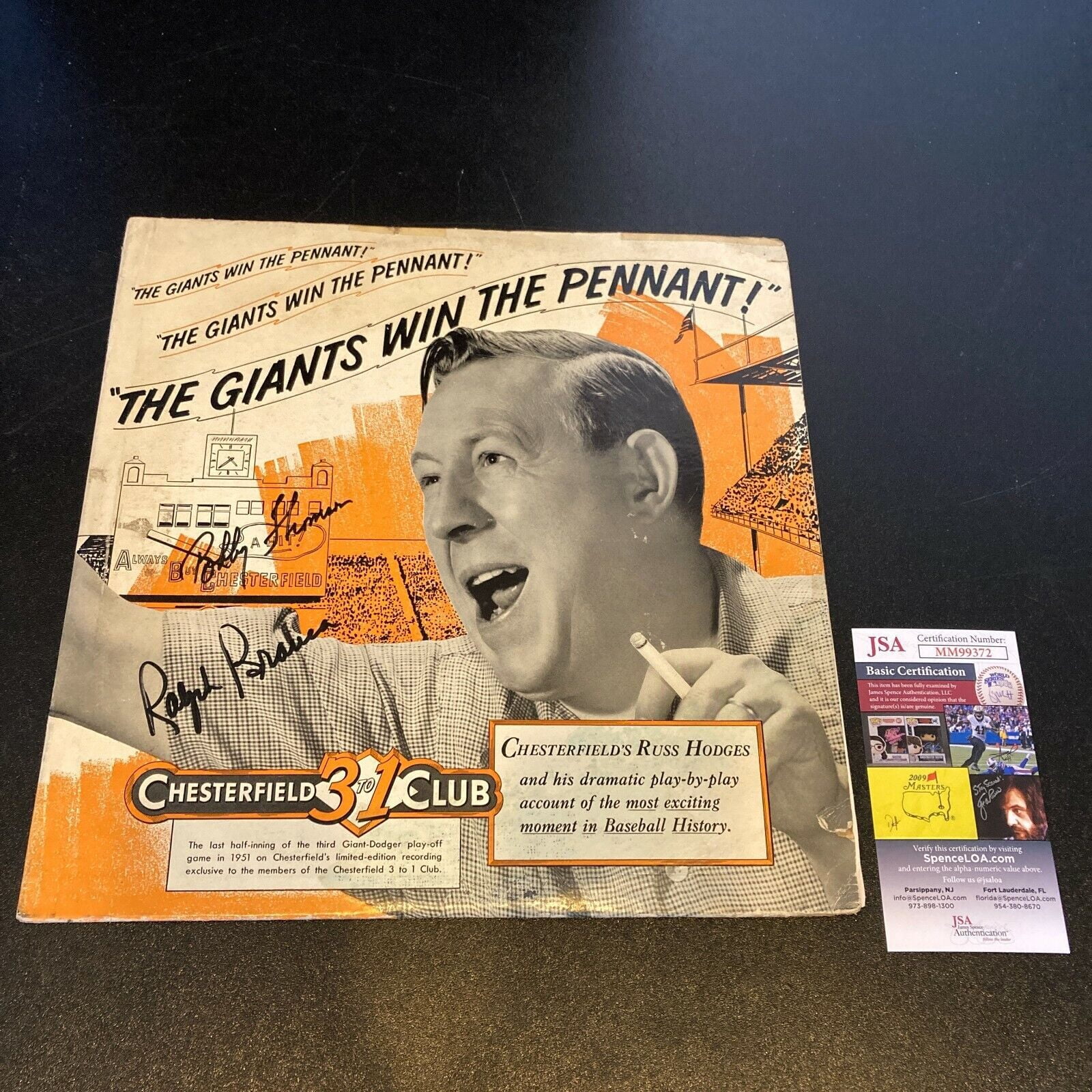 Bobby Thomson Ralph Branca Signed 1951 Russ Hodges Giants Win The ...