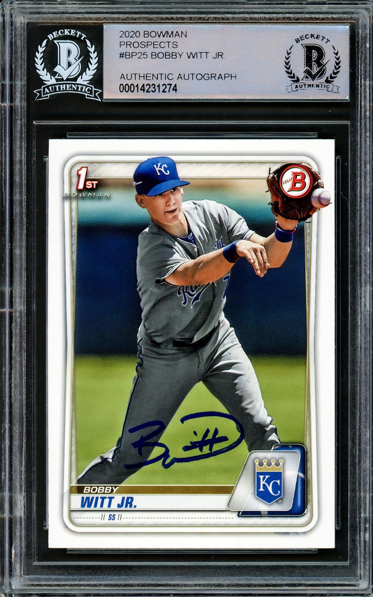 Bobby Witt Jr. Autographed 2020 1st Bowman Paper Prospects Rookie Card #BP-25 Kansas City Royals ...