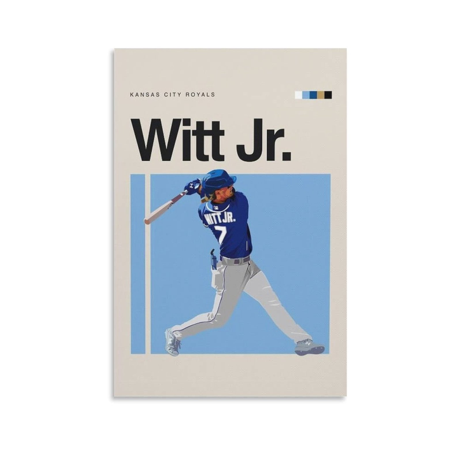 Bobby Witt Jr Canvas Poster Room Aesthetic Poster Print Art Wall ...