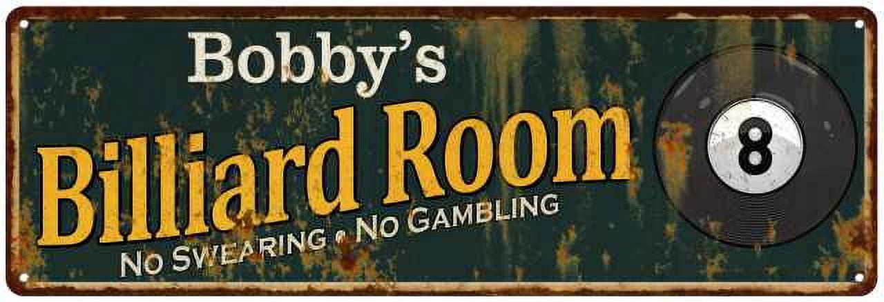 Bobby's Billiard Room Green Sign Man Cave 8x24 108240009129 - Walmart.com