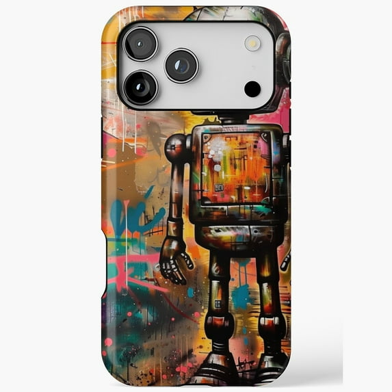 Bobby’s Bots Futuristic Abstract Graffiti Art Phone Case Cover Compatible for iPhone 11-17 Pro ...