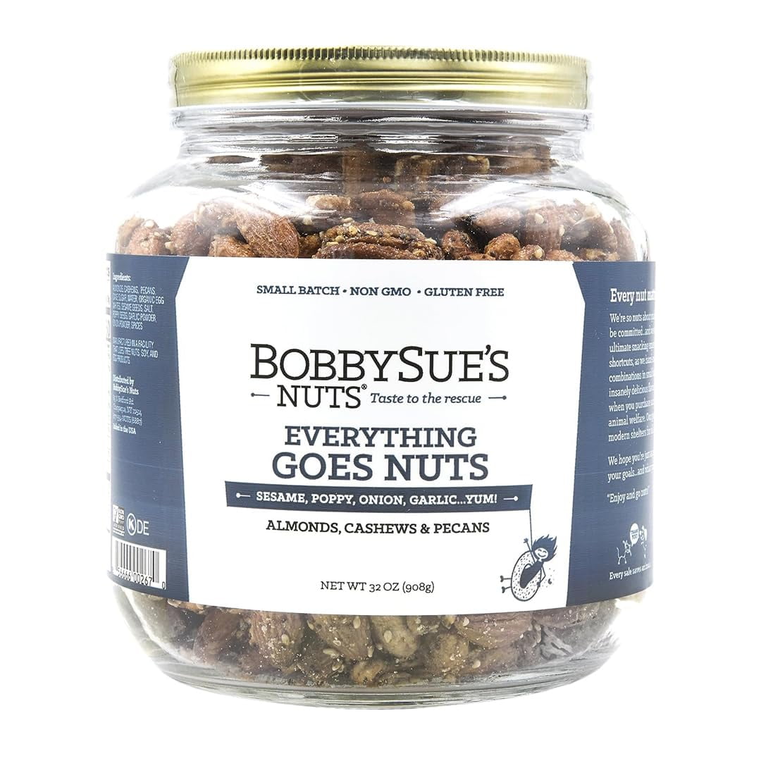 BobbySue's Nuts Everything Goes Nuts Gourmet Snack, All-Natural, Gluten ...