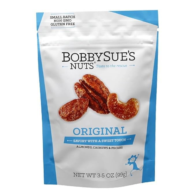 BobbySue's Nuts Original Style, YPF5 All Natural, Healthy Snack, Gluten ...