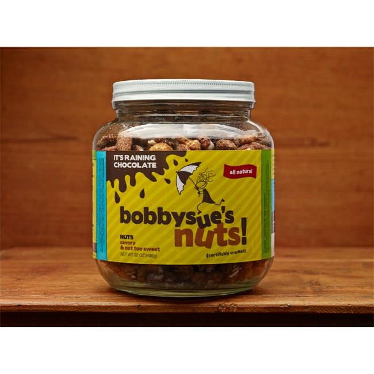 Bobbysues Nuts Its Raining Chocolate 32oz Jar, 1 Case Of 6 Jars ...