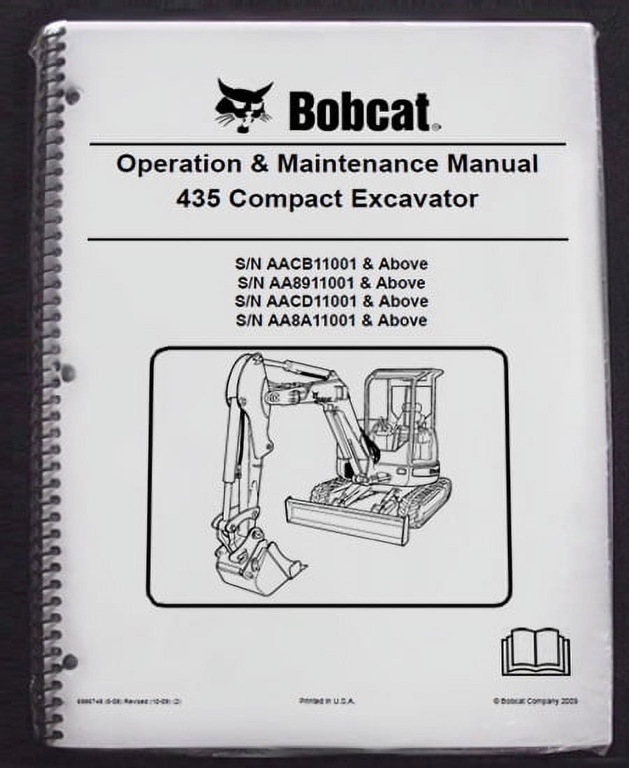 Bobcat 435 Excavator Operator's Owners Operation & Maintenance Manual ...