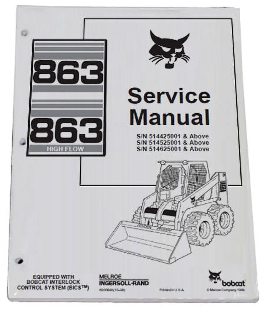 Bobcat 863 863H Skid Steer Workshop Repair Service Manual - Part Number ...