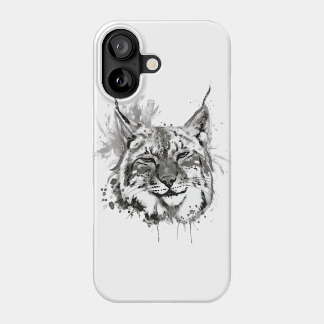 Bobcat Black & White Wildlife Portrait Graphic Case for iPhone 11,12,13 ...