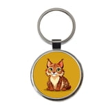 Bobcat Cute Metal Round Keychain - Walmart.com