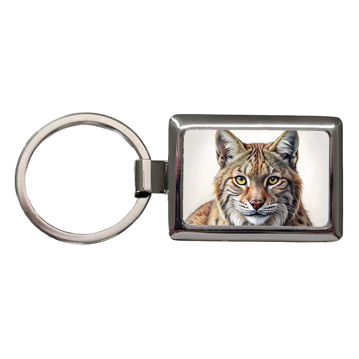 Bobcat Face Illustration Metal Rectangle Keychain - Walmart.com