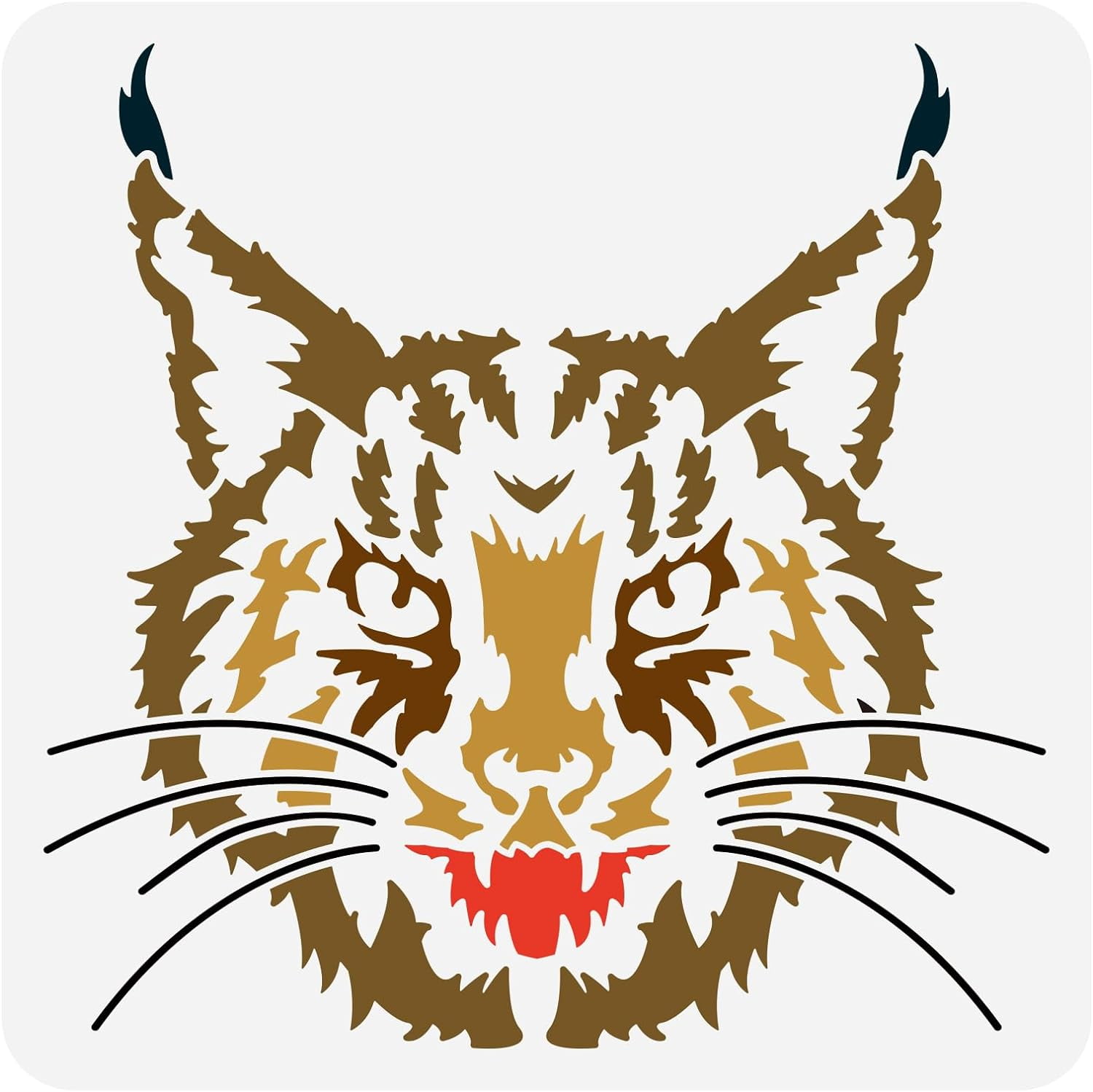 Bobcat Stencil DIY for Painting 11.8x11.8inch Reusable Large Cat ...