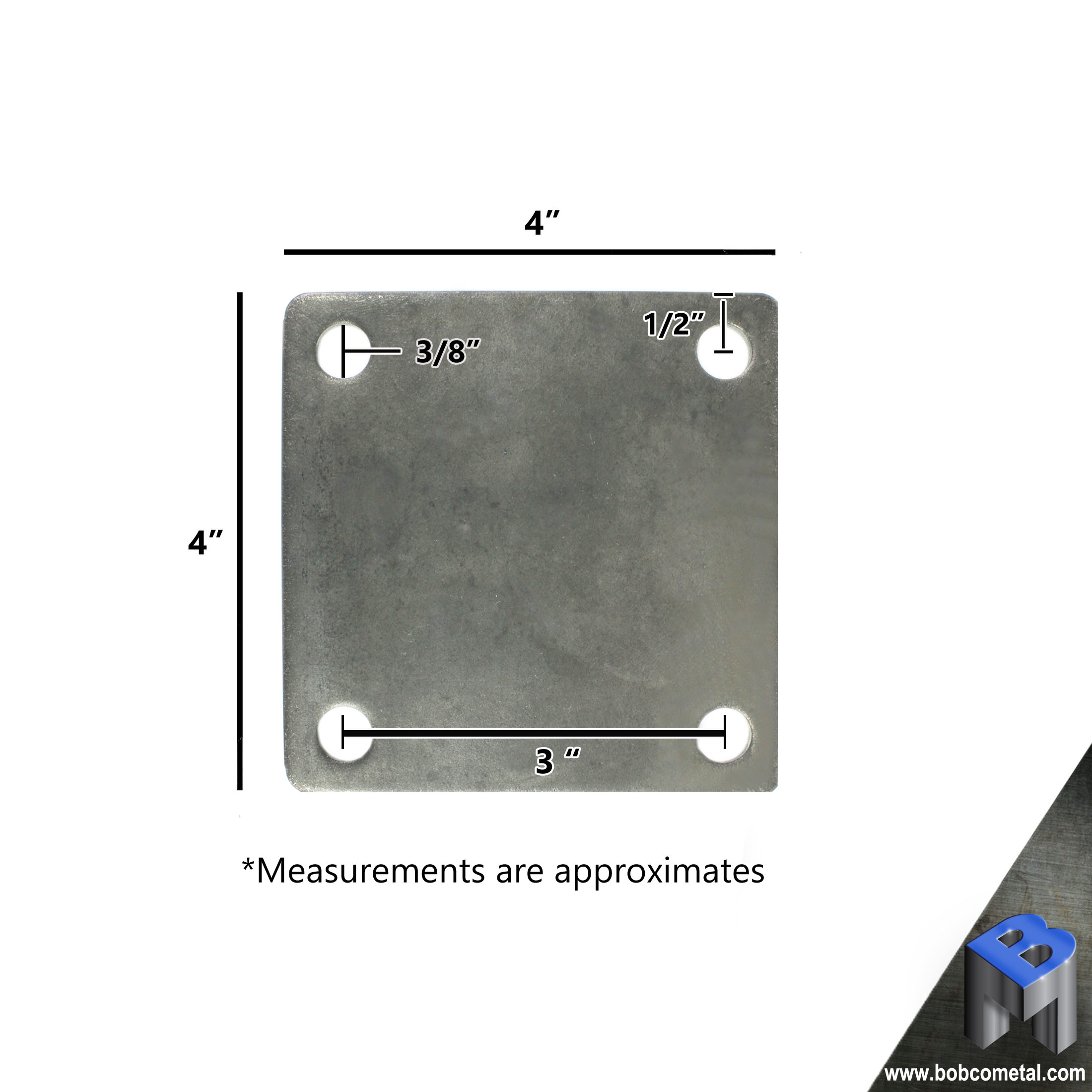 Bobco Metals 4” X 4” Hot Rolled, Gray Weldable A36 Steel Plate - 4 ...
