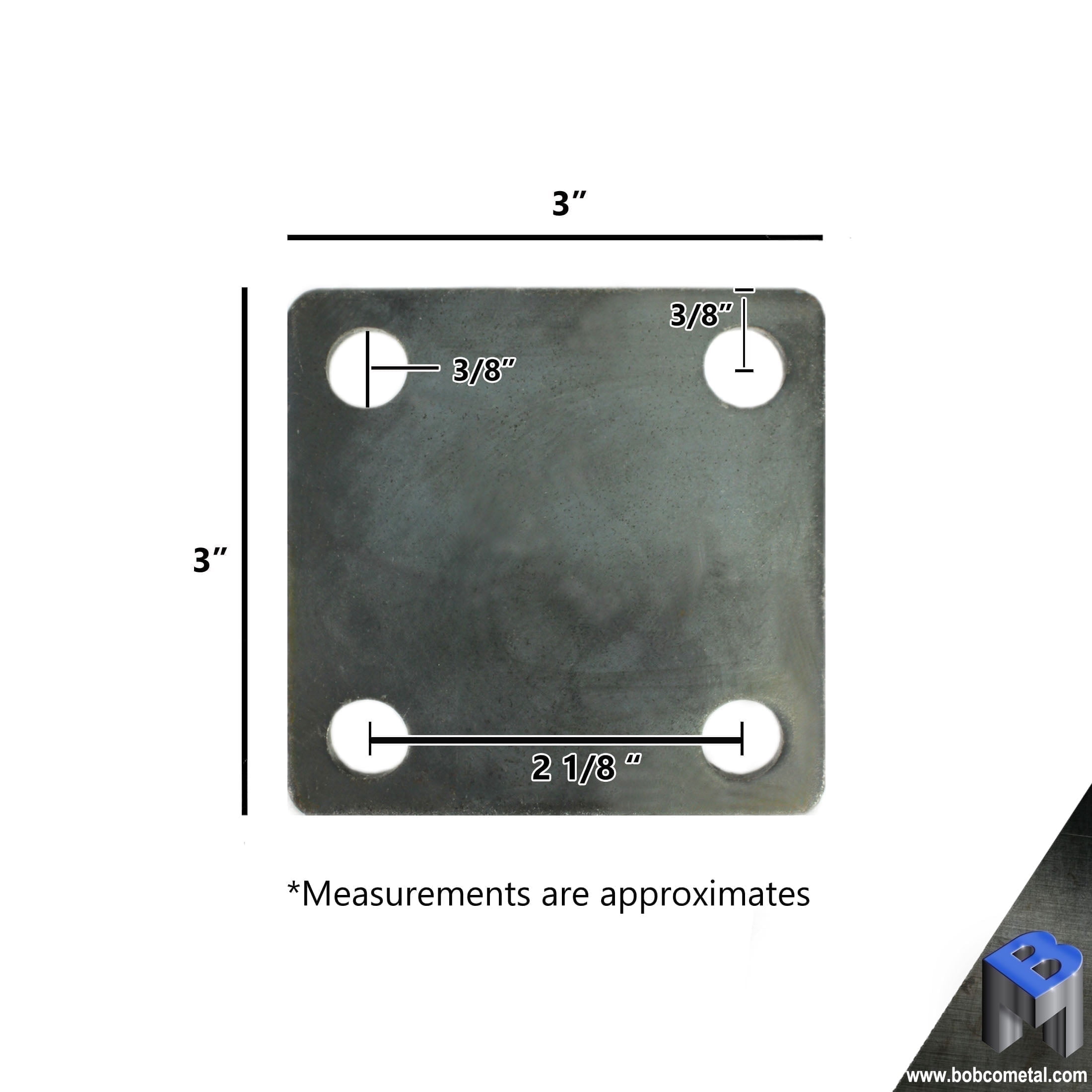 Bobco Metals 3” X 3” Hot Rolled, Gray Weldable A36 Steel Plate - 4pcs ...