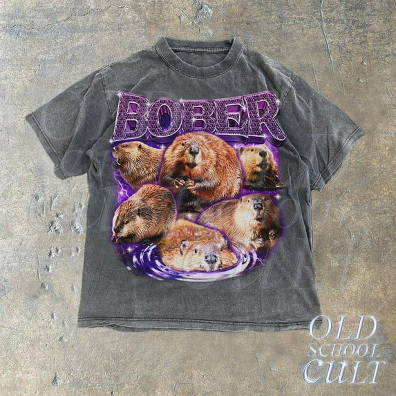 Bober Meme Style Graphic Shirt, Beaver Funny Retro Tee, 2000s Nature ...