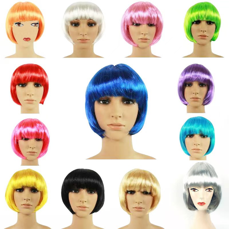 Bobhaircut Color Wig Student Head Wig - Walmart.com