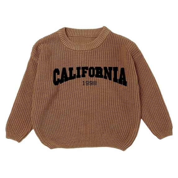 Bobifish Baby Dark Green Ribbed Sweater “CALIFORNIA 1998” Letter Print ...