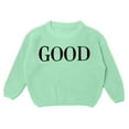 Bobifish Baby Dark Green Ribbed Sweater “GOOD” Letter Print Long Sleeve ...