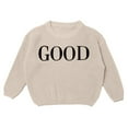 Bobifish Baby Dark Green Ribbed Sweater “GOOD” Letter Print Long Sleeve ...