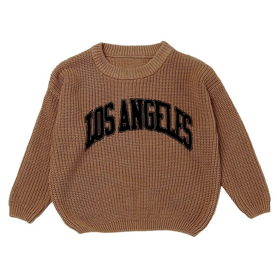 Bobifish Baby Dark Green Ribbed Sweater “LOS ANGELES” Letter Print ...